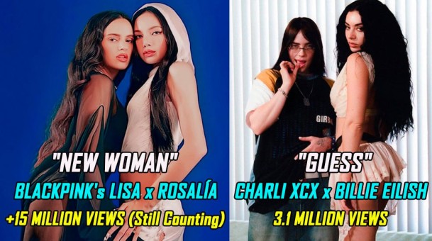 BLACKPINK LISA「新女性」（Feat. Rosalía）超過Charli xcx「猜測」（Feat. Billie Eilish ...